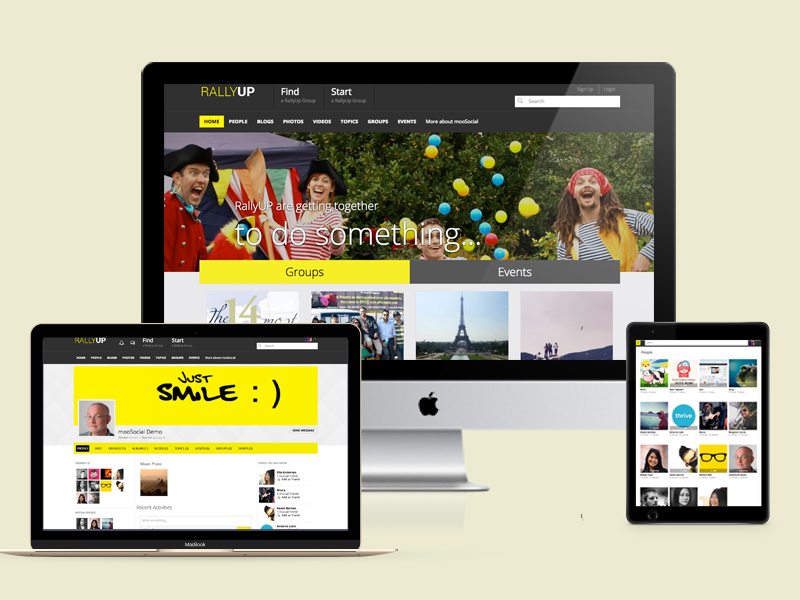 RallyUp Theme | mooCommunity - Social Networking Script