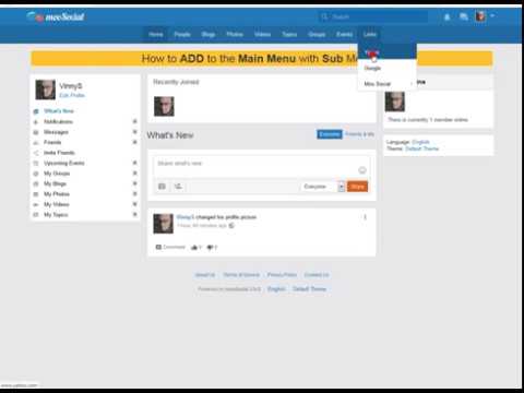 How to Create Menu's and Sub Menu's | mooCommunity - Social Networking ...